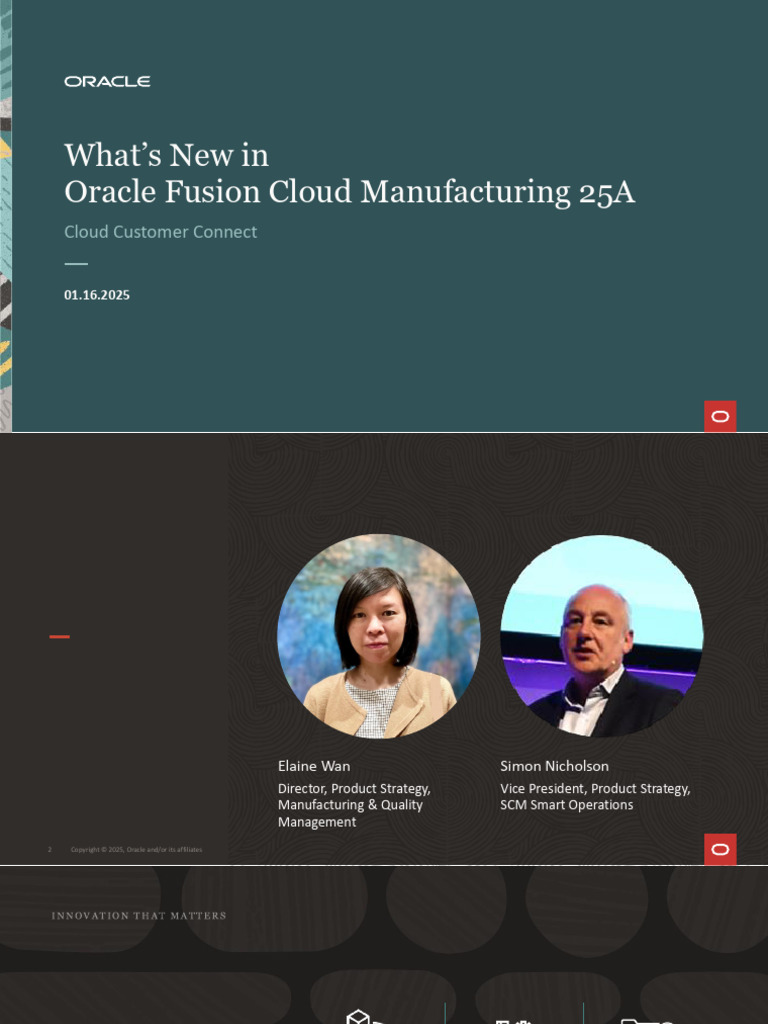 SCM - Product Update What's New in Oracle Fusion Cloud Manufacturing ...