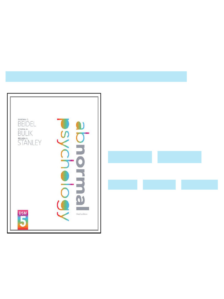 Abnormal Psychology 3rd Edition Deborah C. Beidel - ebook and textbook ...