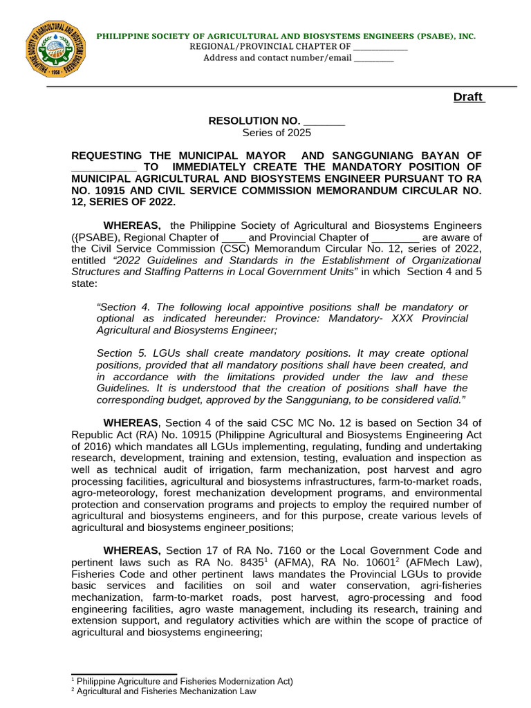 Resolution for Municipal Engineer Position | PDF | Government