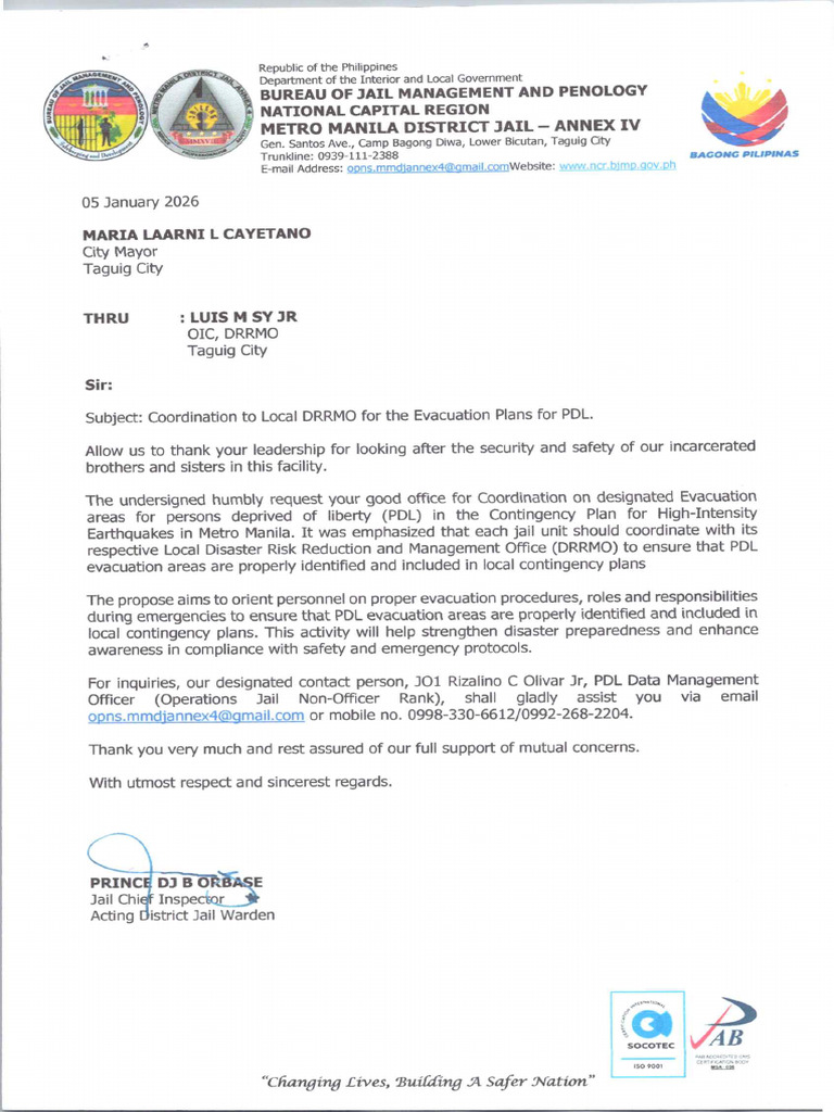 202601-90 - Seek Clarification Re the Designated Evacuation Area ...