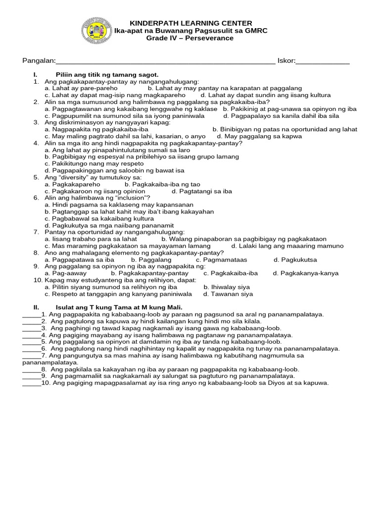 3rd Monthly Assessment | PDF