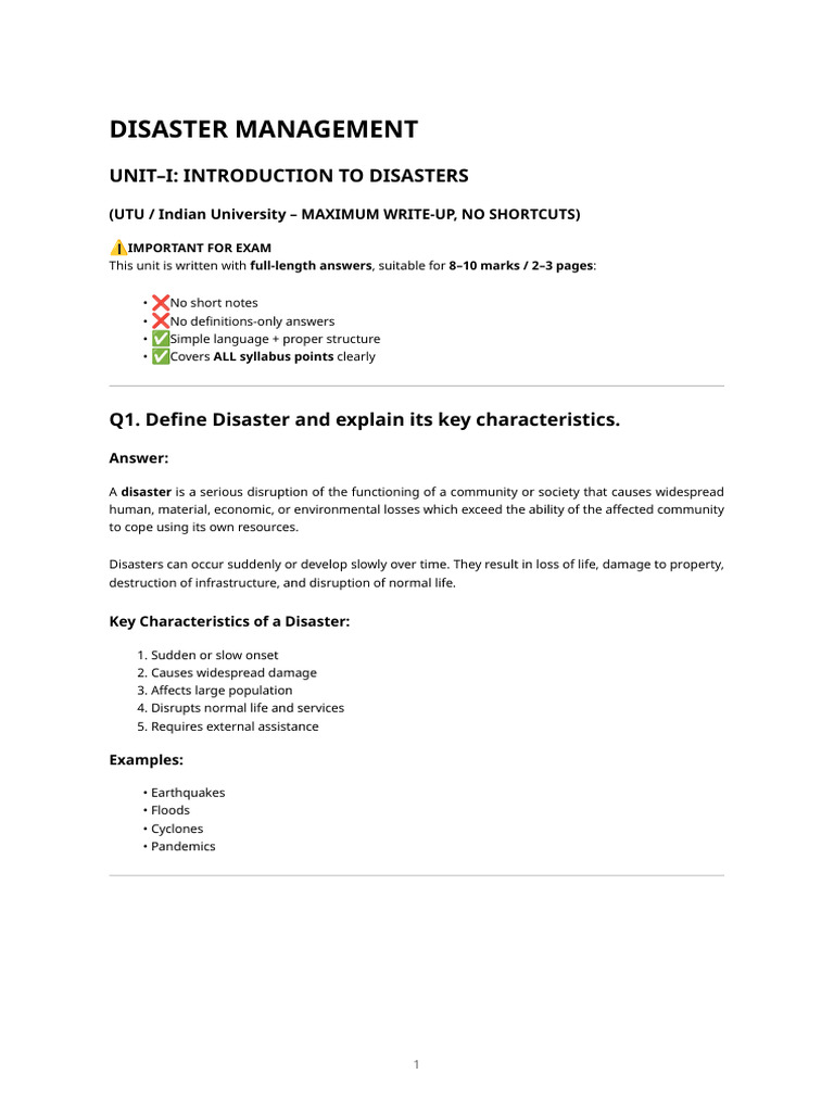 Disaster Management: Key Concepts & Types | PDF | Hazards | Natural ...
