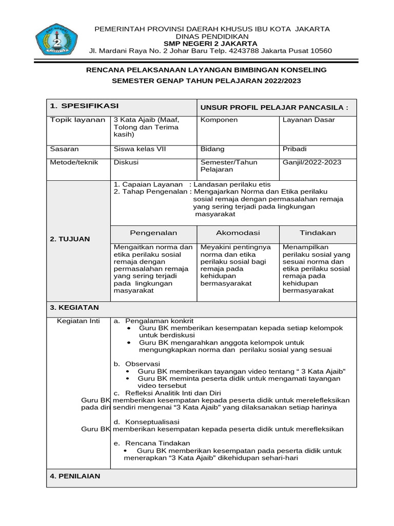 Modul Ajar Bk Kelas 7 | PDF