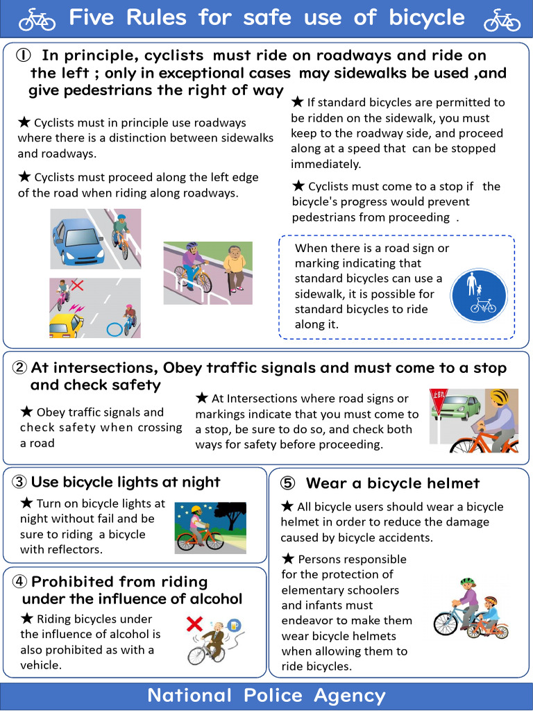 Five Rule For Safe Use of Bicycle | PDF | Traffic | Traffic Light