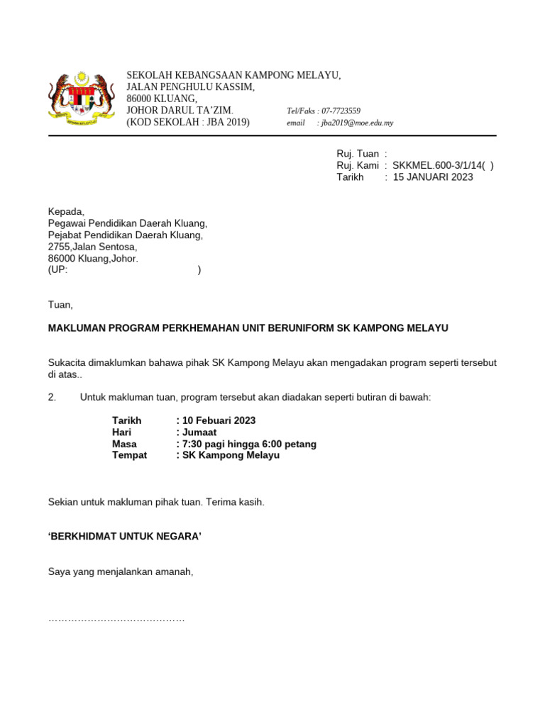 Surat Makluman KPD Ppd. | PDF