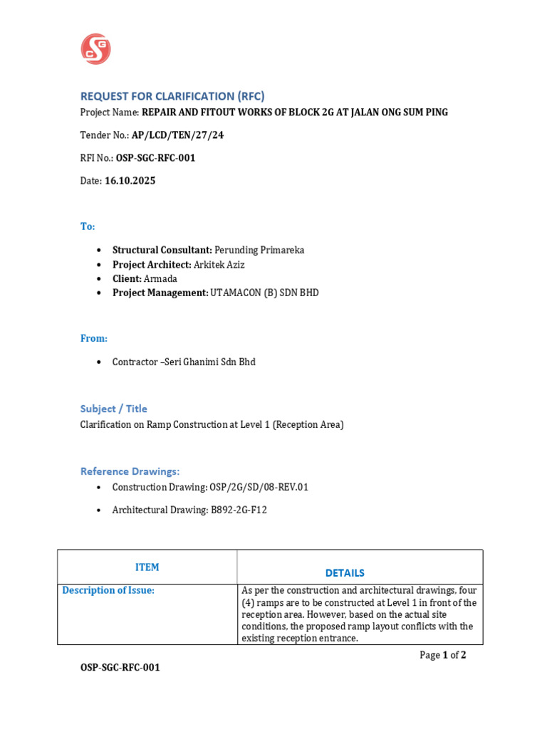 Ramp Construction Clarification Request | PDF | Design | Real Estate