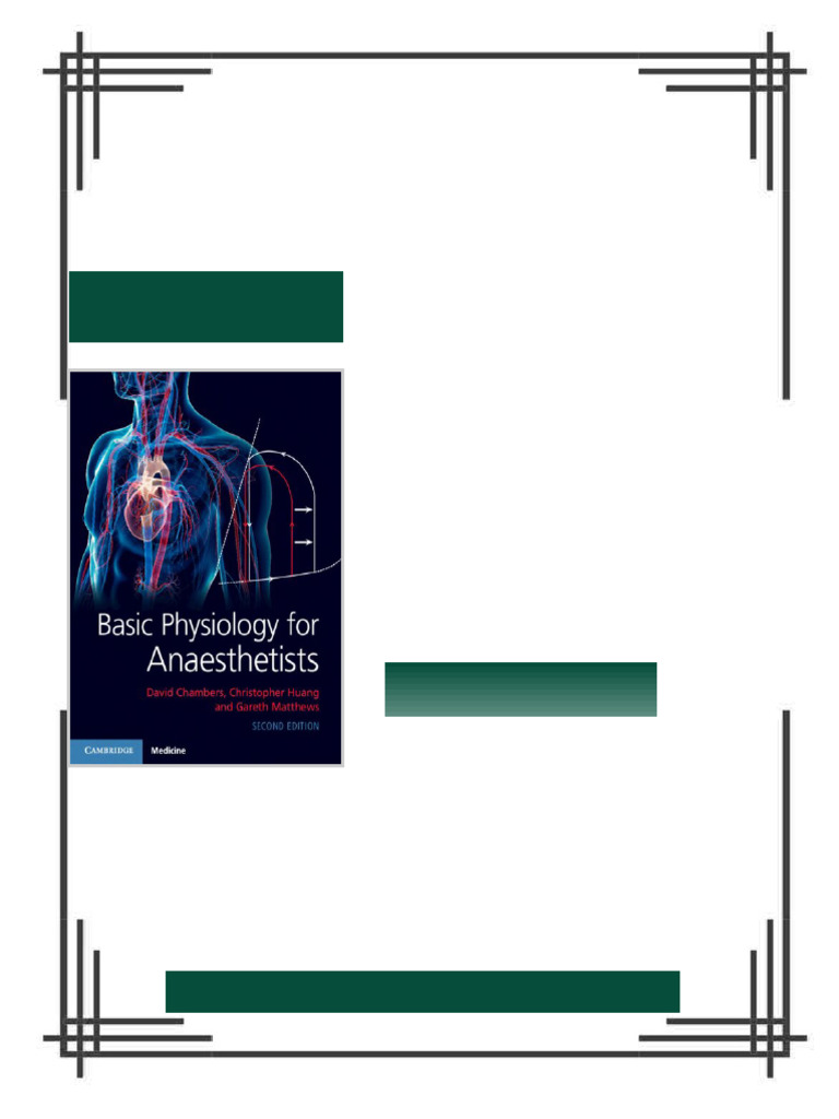 Basic Physiology for Anaesthetists 2nd Edition David Chambers ...