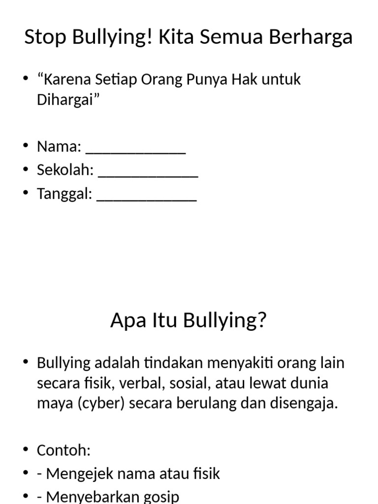 Stop Bullying SMA | PDF