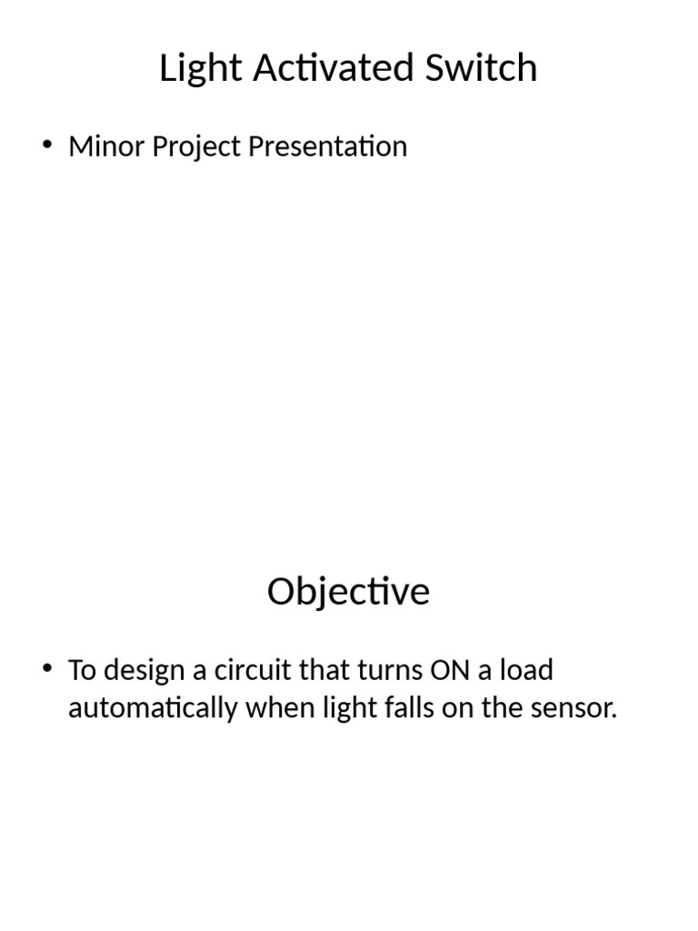 Light Activated Switch Project | PDF