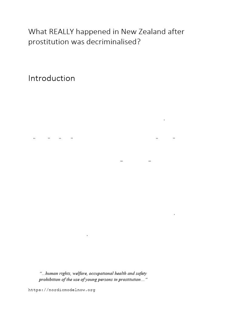 What REALLY Happened in NZ After Prostitution Was Decriminalised | PDF ...