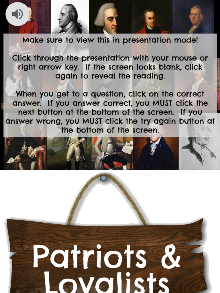 Patriots vs. Loyalists: Key Differences | PDF | Patriot (American ...