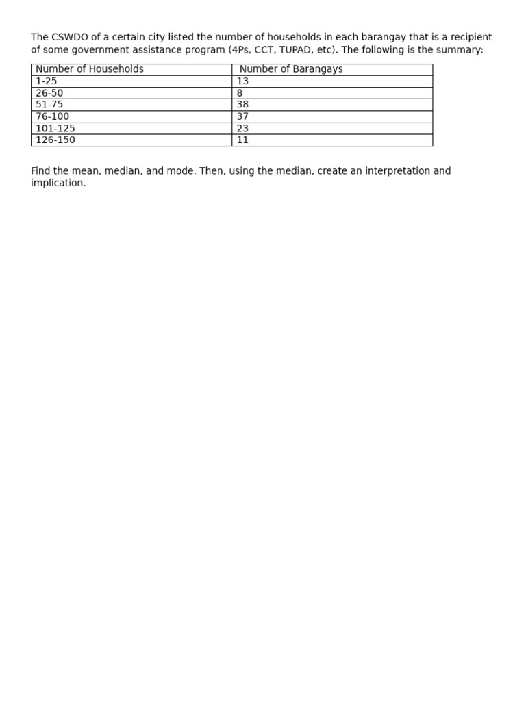 Central Tendency Activity | PDF