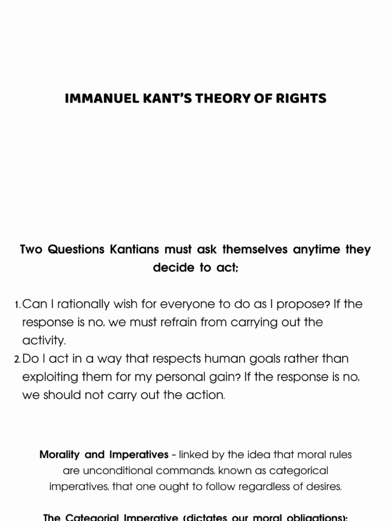Immanuel Kants Theory of Rights | PDF