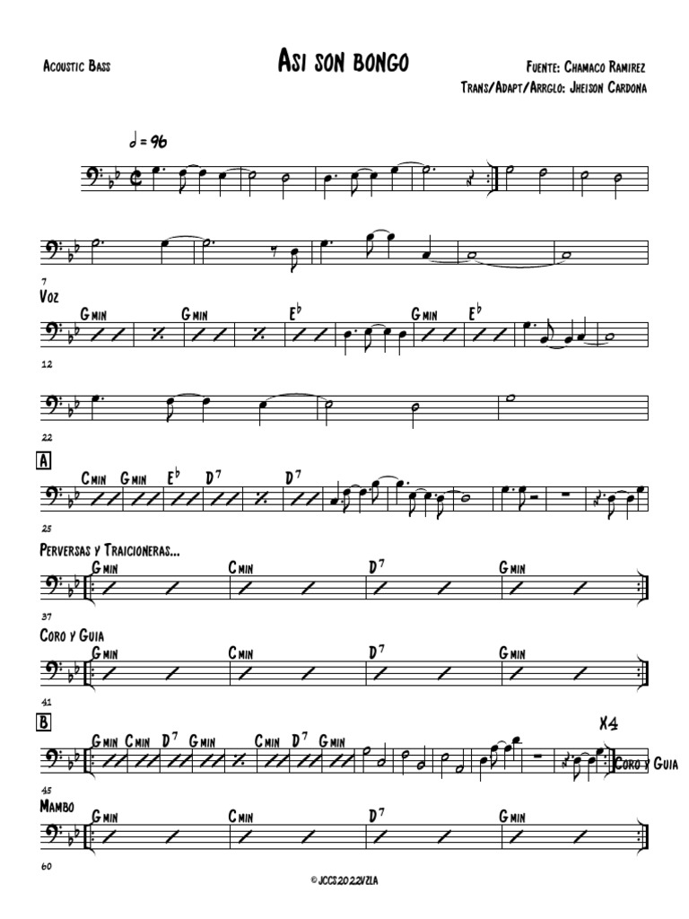 Asi son bongo - Acoustic Bass (2) | PDF