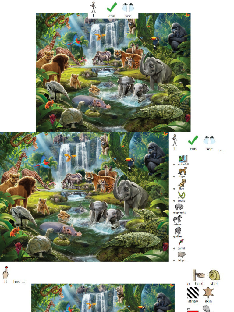 In The Jungle Animals and Sentences | PDF