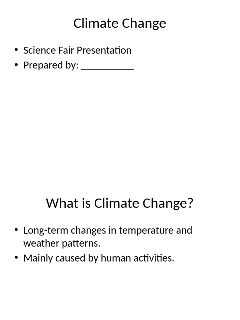 Climate Change Science Fair Presentation | PDF
