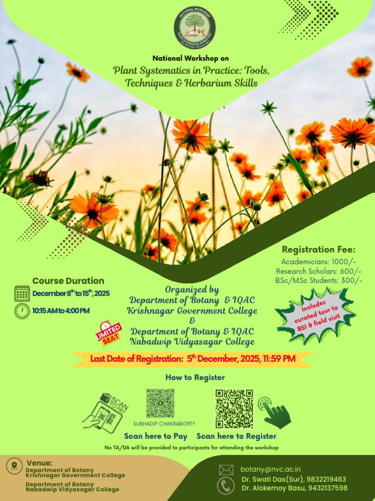 7-Day Workshop on Plant Systematics...Herbarium Skills (Dec,2025) | PDF ...