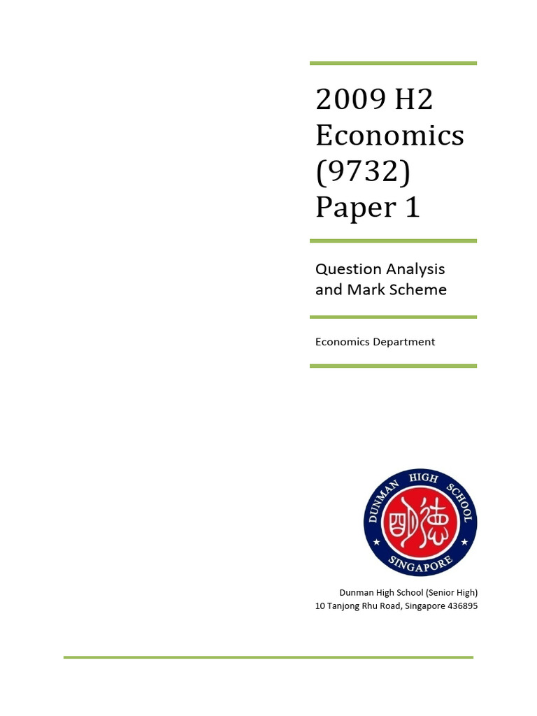 2009 Economics Exam Analysis & Mark Scheme | PDF | Balance Of Payments ...