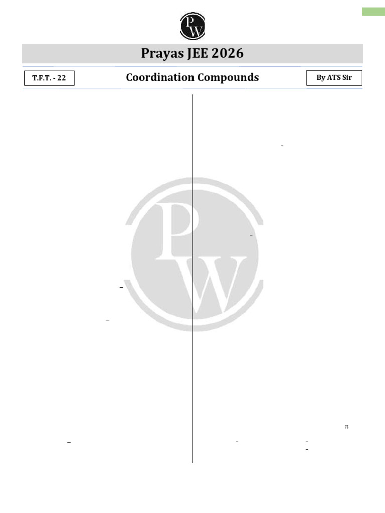 T.F.T 22 Coordination Compounds | PDF | Ligand | Coordination Complex