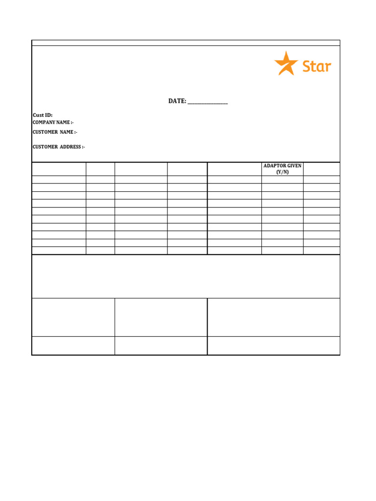 Star India Pvt. LTD.: Delivery Acknowledgement Form | PDF