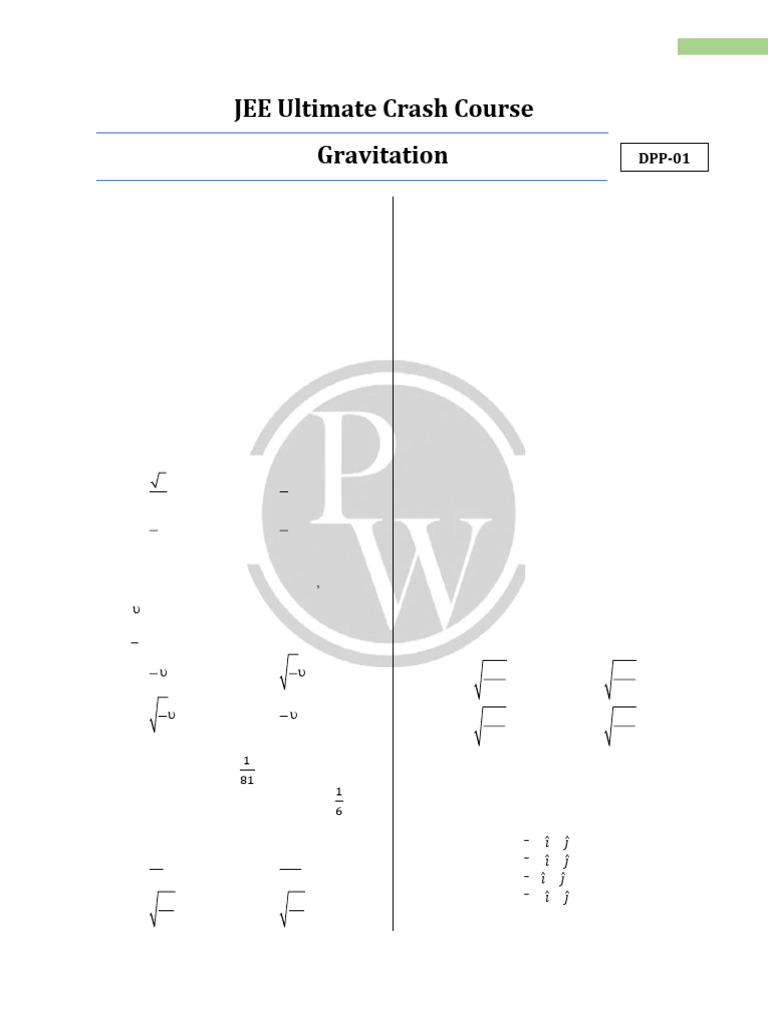 Gravitation - DPP 01 Physics | PDF | Orbit | Mass