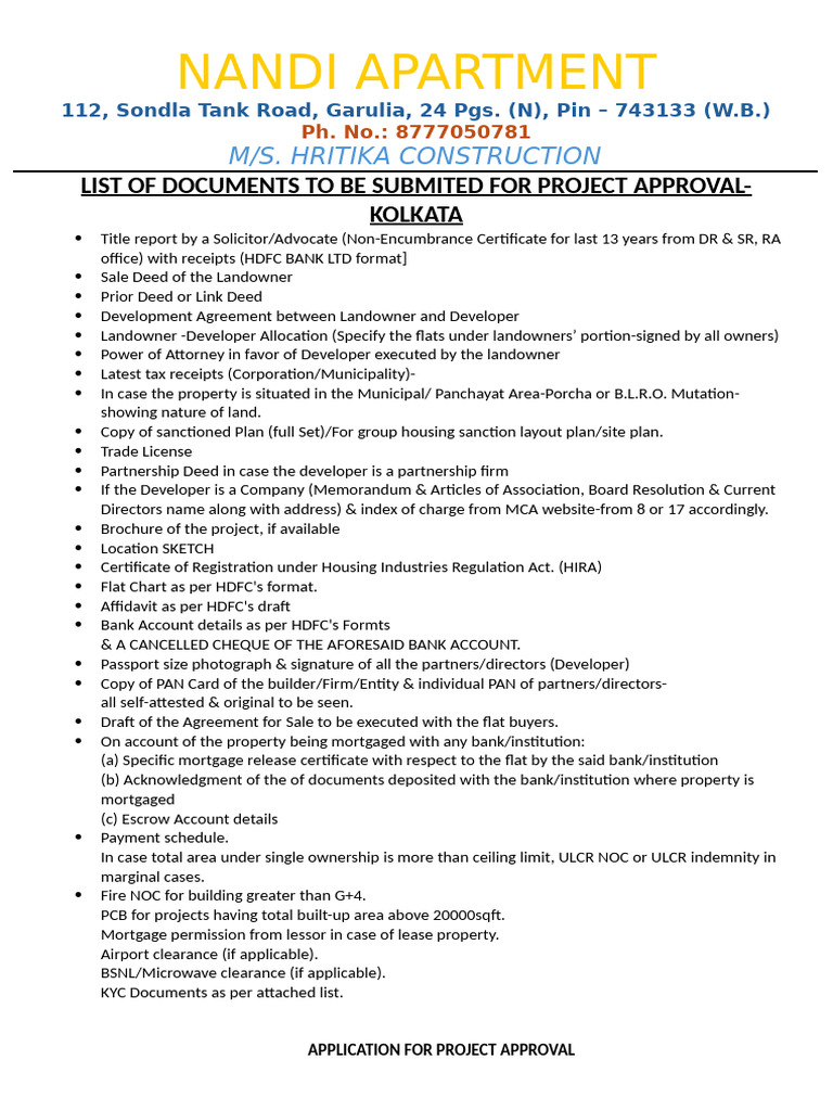 List of Documents To Be Submited For Project Approval | PDF | Banks