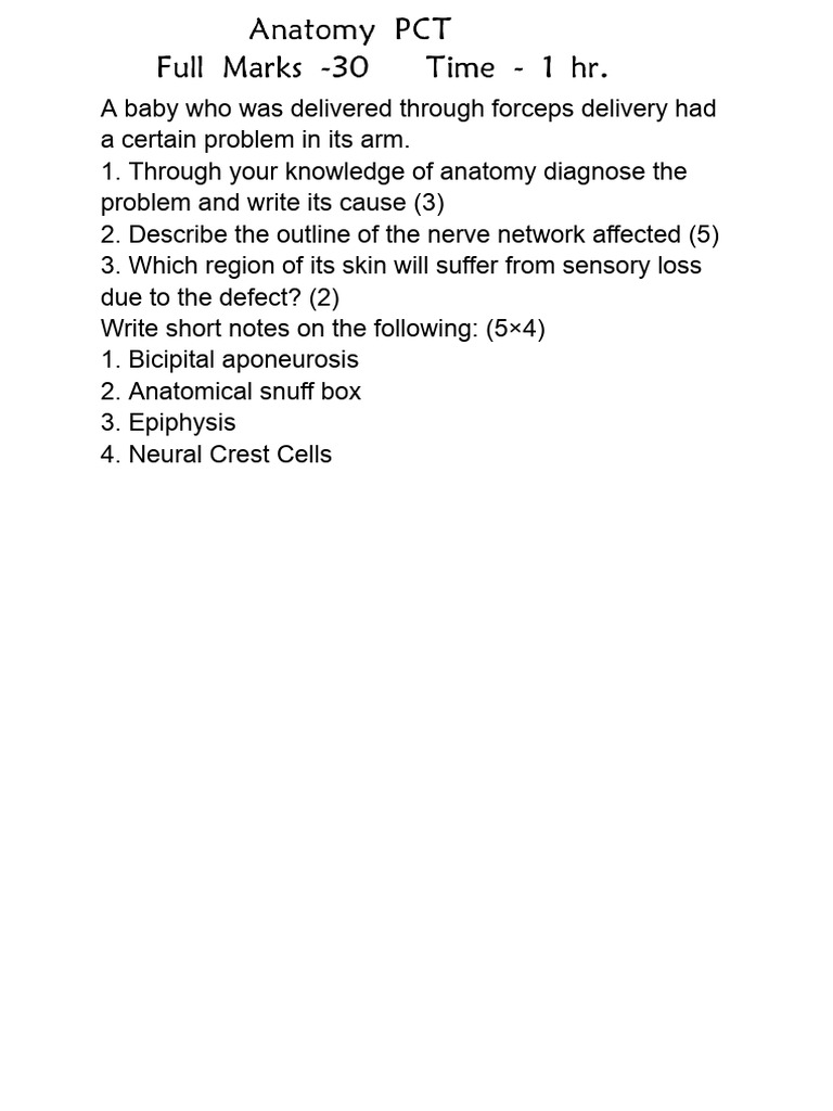 Forceps Delivery Arm Issues and Anatomy | PDF