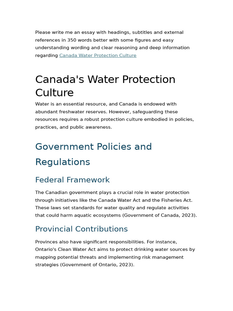 Water Diary - Canada Water Protection Culture | PDF | Canada | Water