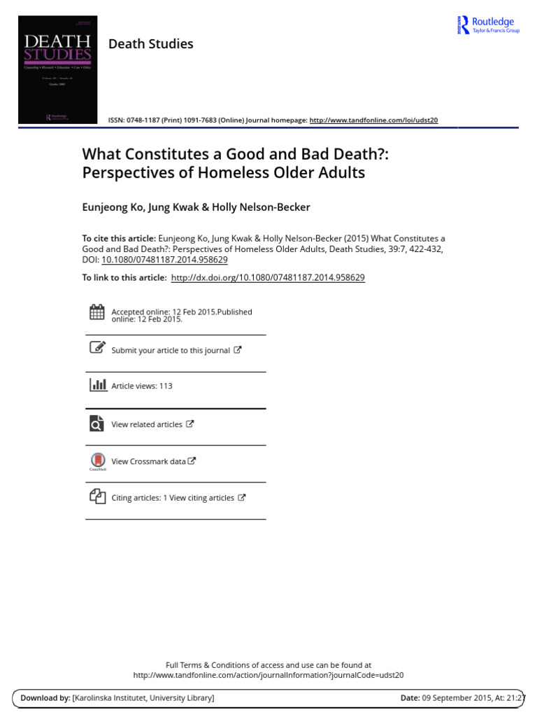2015 - Ko Et Al. - What Constitutes A Good and Bad Death Perspectives ...