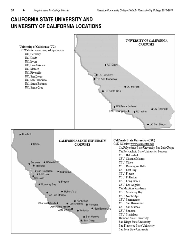 Map of UC-s and CSU-s | PDF