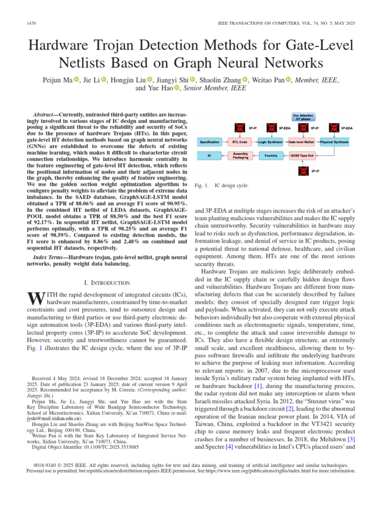 Hardware Trojan Detection Methods For Gate-Level Netlists Based On ...