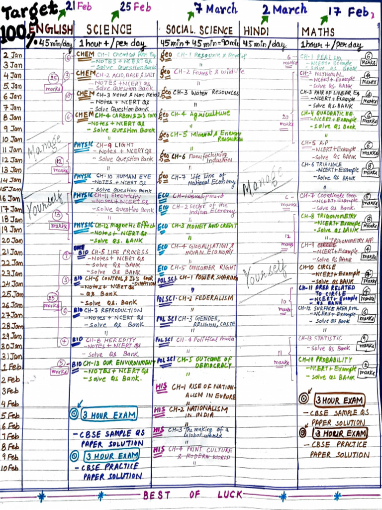 Comprehensive Study Plan for CBSE Exams | PDF