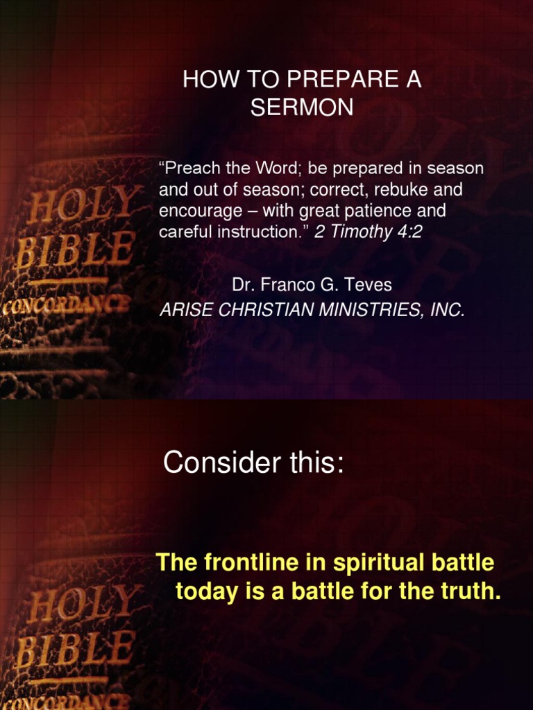 How To Prepare A Sermon | PDF | Sermon | Grace In Christianity