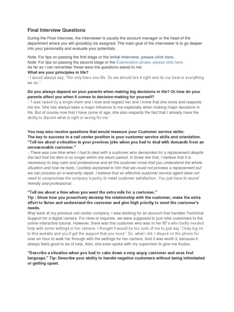 Final Interview Questions | PDF | Citigroup | Citibank