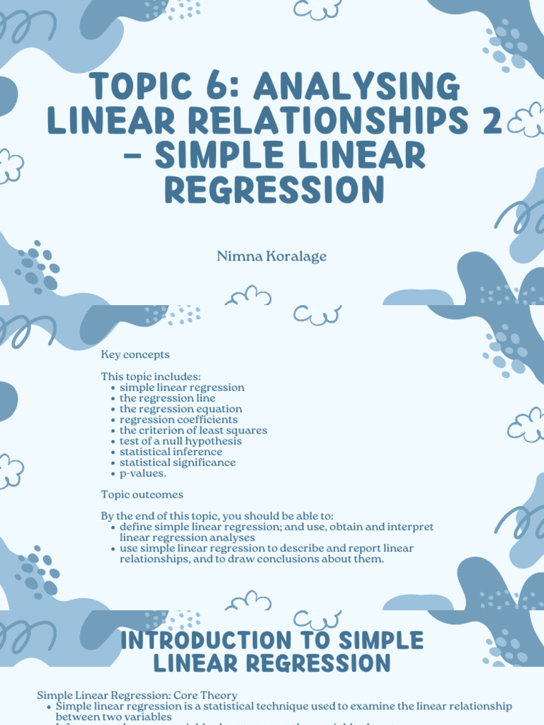 Simple Linear Regression Explained | PDF | Coefficient Of Determination ...
