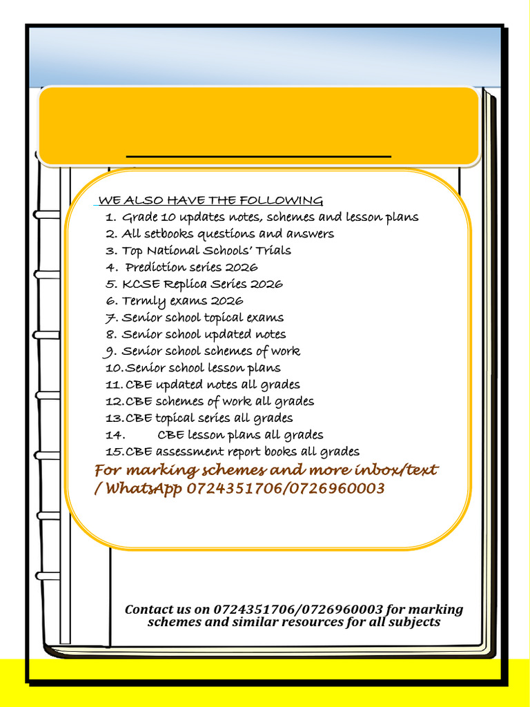 f3 Set 3 Term 1 Opener Exams 2026 | PDF | Chemical Substances ...