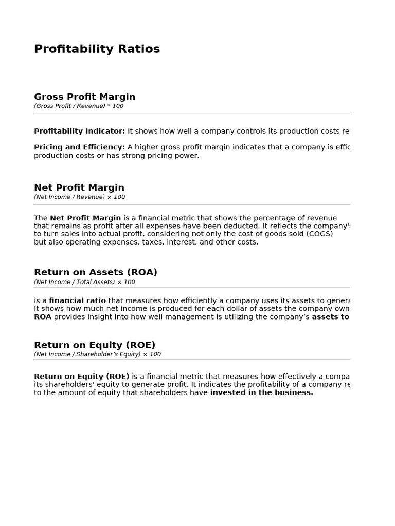 Financial Statements Analysis Ratios For Better Decision Making. | PDF ...