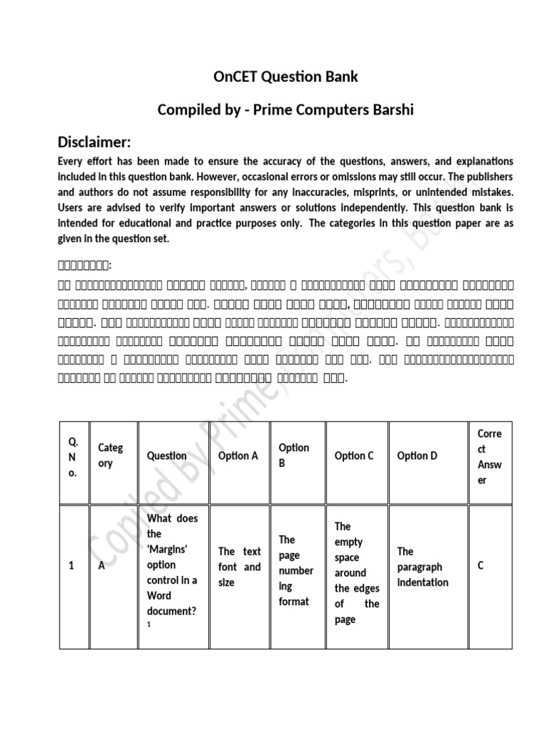 Once T Question Paper 02 | PDF | Note (Typography) | Computing