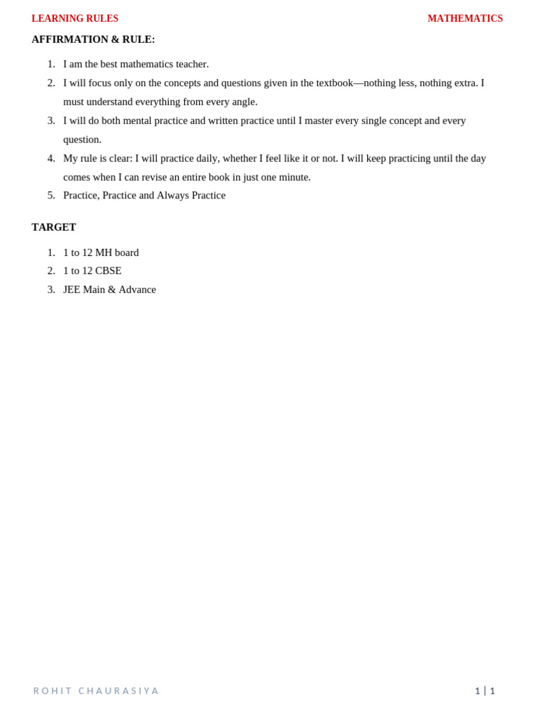 Learning Rules of Mathematics | PDF
