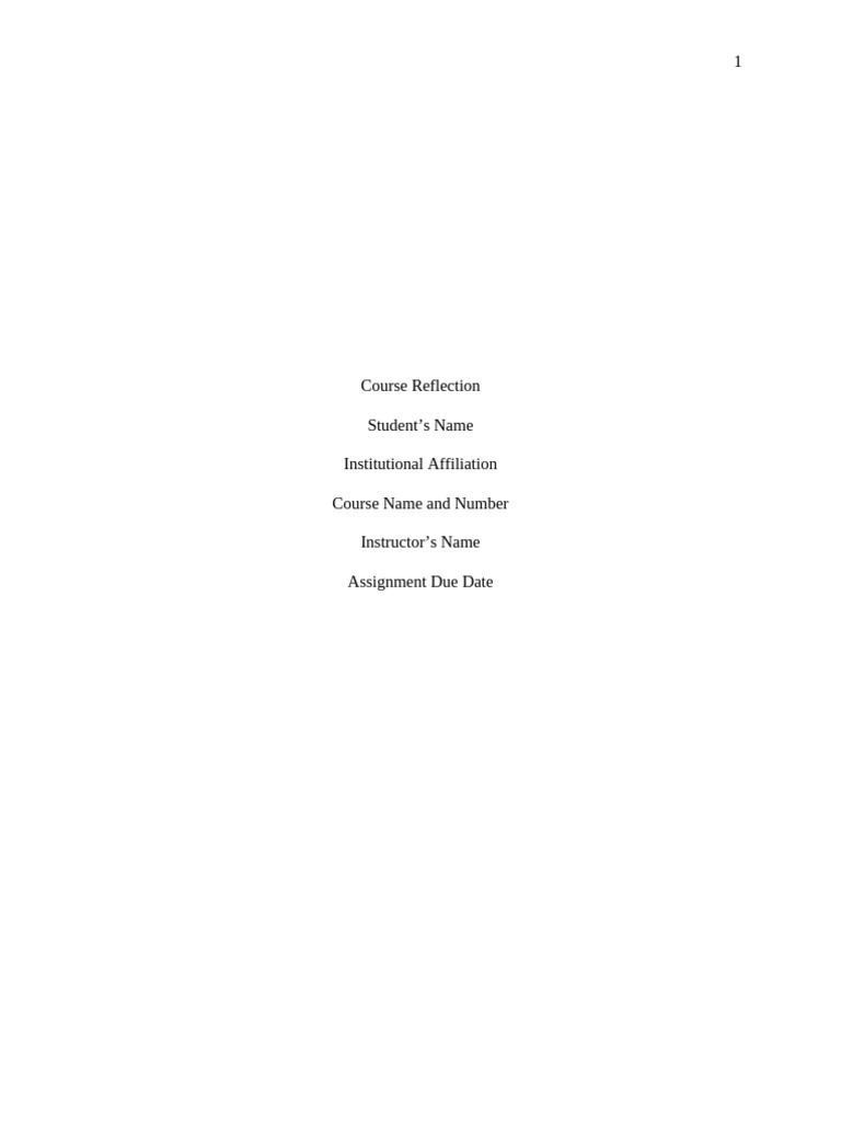 Nursing - Reflection Paper - Completed by Samuel | PDF | Nursing ...