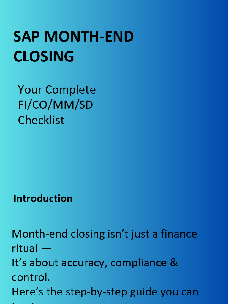 SAP Month-End Closing Checklist Guide | PDF