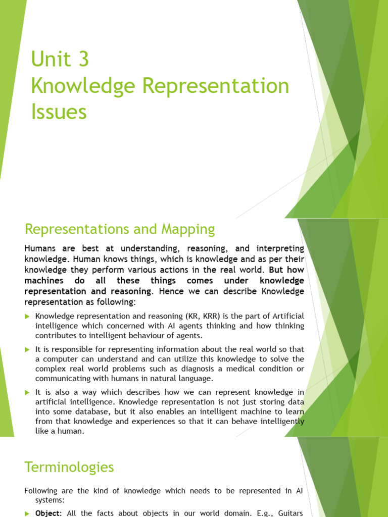 Unit - 3 Knowledge Representation Issues | PDF | Knowledge ...