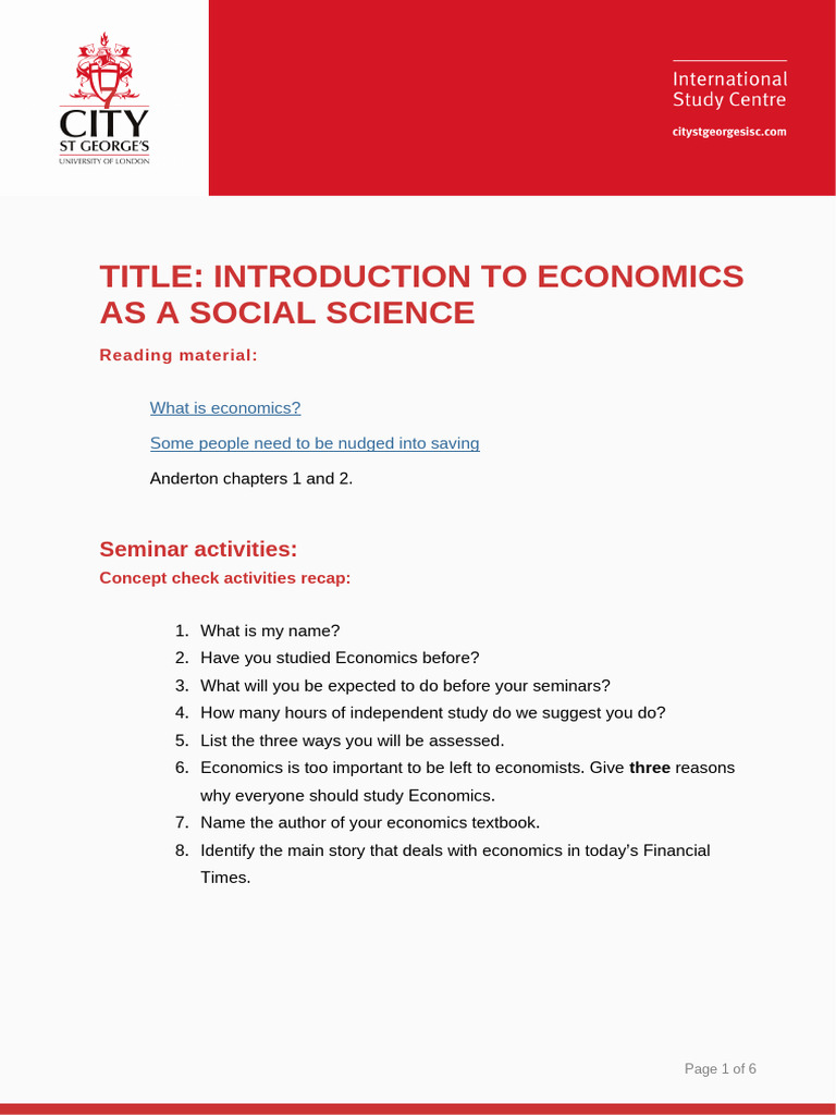 Economics as a Social Science Overview | PDF | Economics | Economies