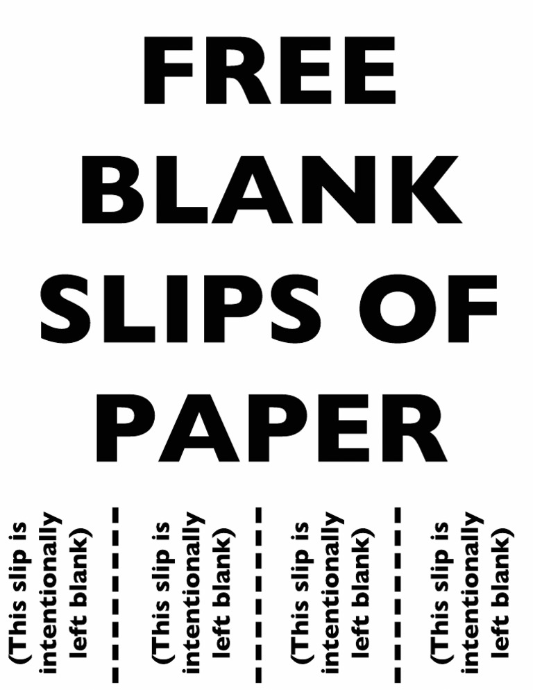 Free Blank Slips of Paper Flyer | PDF