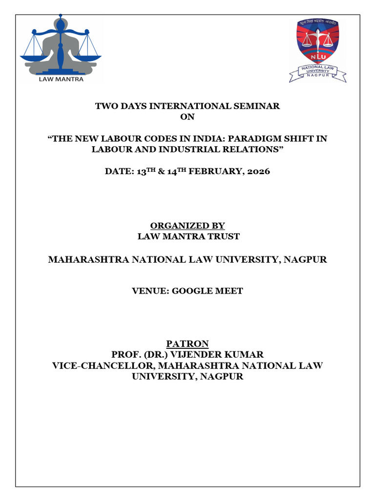 The New Labour Codes in India - Paradigm Shift in Labour and Industrial ...