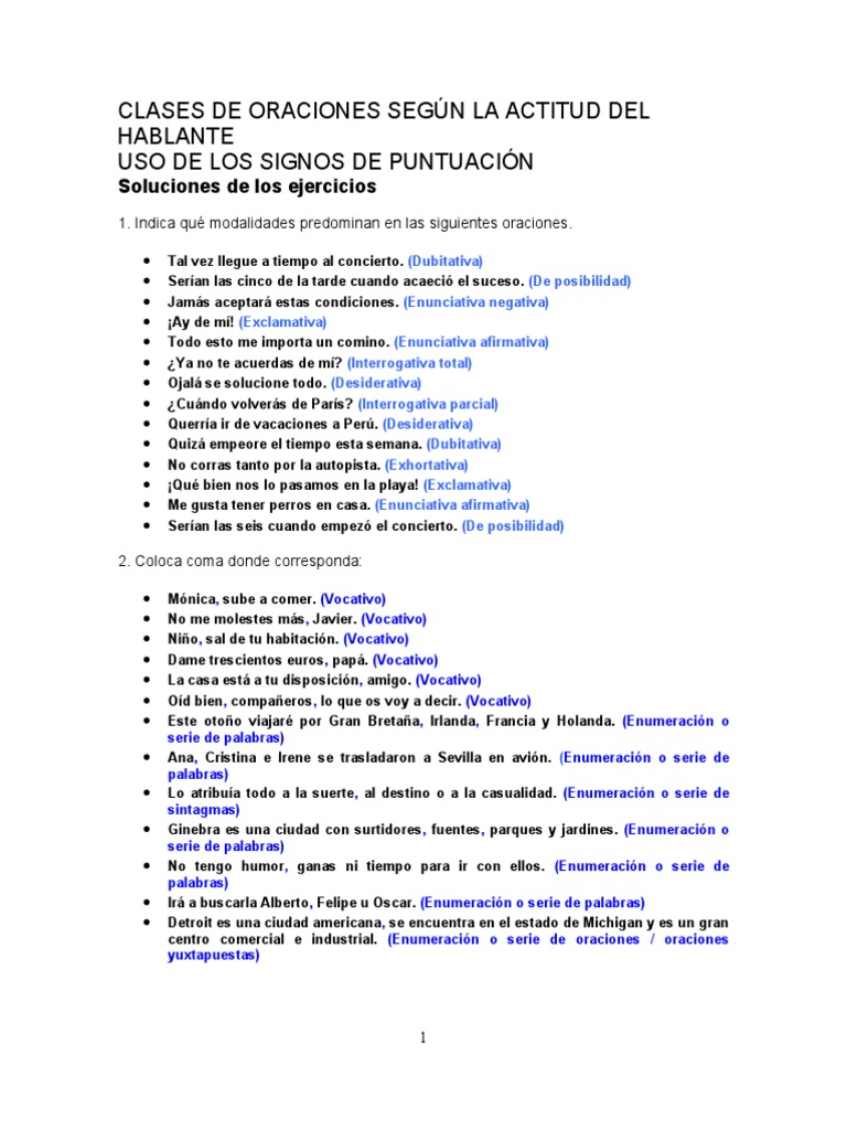 Tipo Oracion y Signos Puntuacion 2o ESO | PDF | Comillas