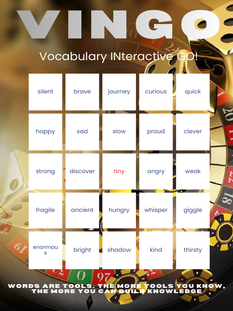 Vocabulary Building with VINGO Tools | PDF | Vocabulary | Written ...