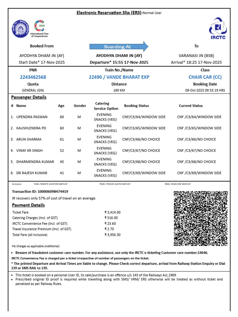 Ayodhya To Varanashi | PDF | Identity Document | Value Added Tax