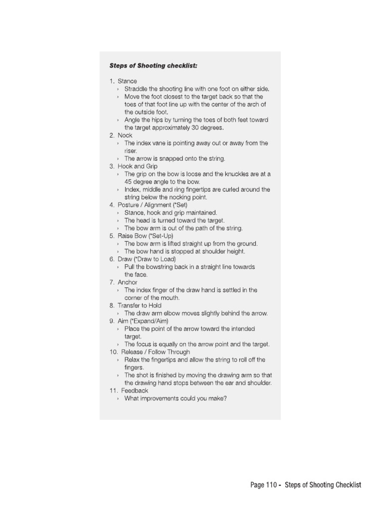 Usa Archery Steps of Shooting | PDF
