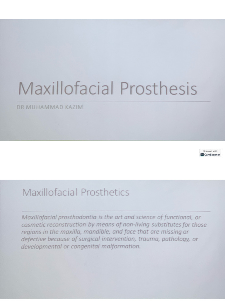 Maxillofacial Prosthesis | PDF